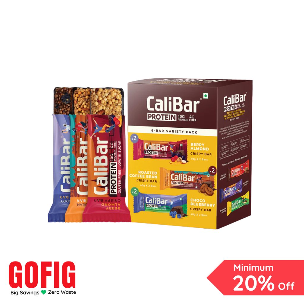 CaliBar Variety Pack of 6 - 10g Protein Bars - Roasted Coffee Bean, Ch ...